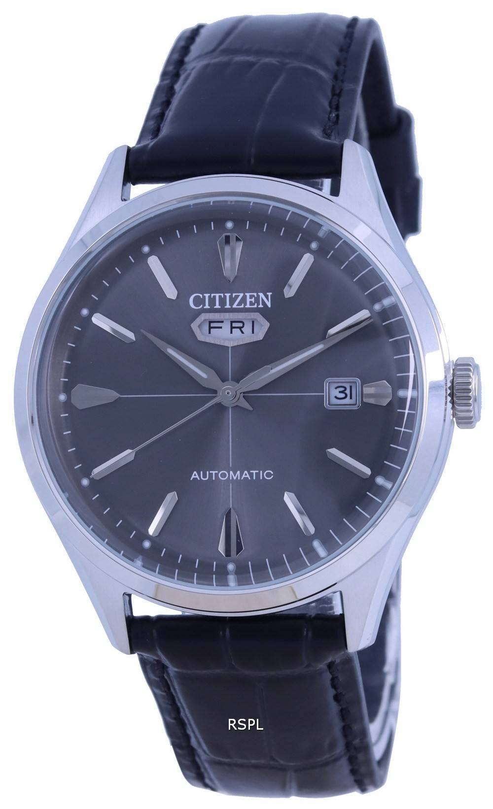 Citizen C7 Black Dial Leather Strap Automatic NH8390-20H Mens Watch ...