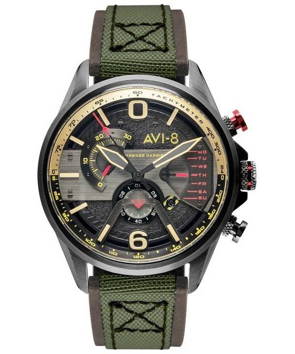 AVI-8 Hawker Harrier II Gunmetal Dark Earth Dual Retrograde Chronograph ...