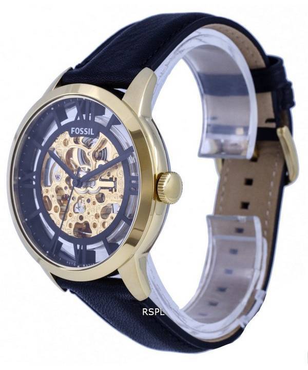 Fossil Townsman Leather Skeleton Dial Automatic ME3210 Mens Watch ...