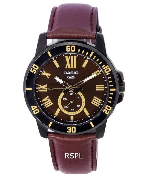 Casio Analog Brown Dial Quartz MTP-VD200BL-5B MTPVD200BL-5B Men's Watch ...