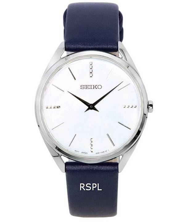 Seiko Leather Strap White Dial Quartz SWR079 SWR079P1 SWR079P Women's Watch - Citywatches.co.za