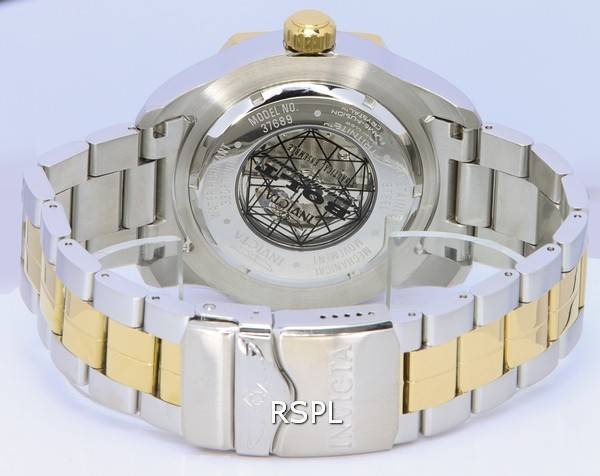 Invicta Bolt Two Tone Stainless Steel Blue Open Heart Dial Automatic ...