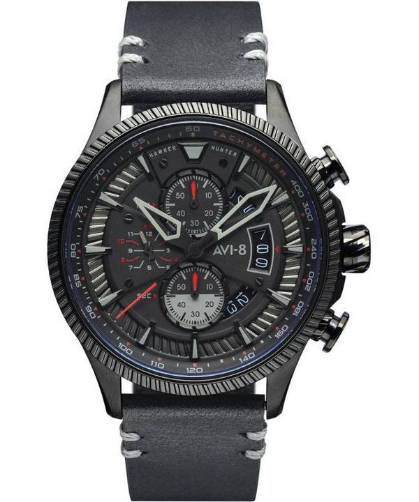 AVI-8 Hawker Hunter Avon Chronograph Stealth Black Quartz AV-4064-05 ...