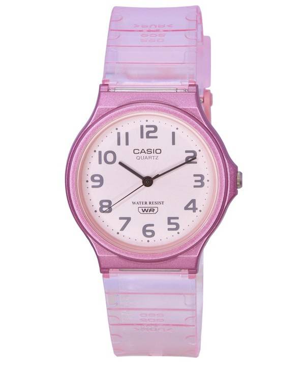 Casio POP Analog Pink Transparent Resin Strap Quartz MQ-24S-4B MQ24S-4B ...