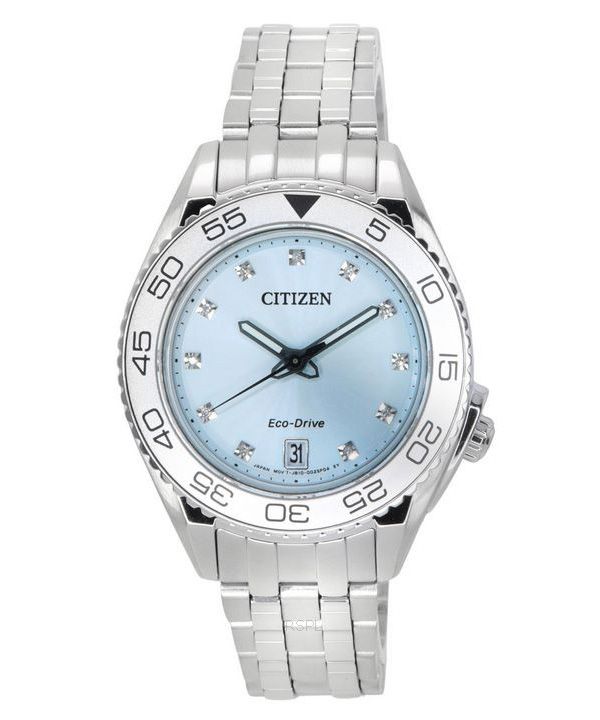 Citizen Carson Eco-Drive Carson Diamond Accents Stainless Steel Light ...