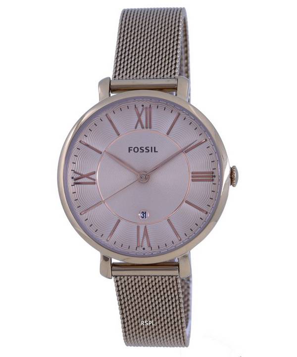 Fossil Jacqueline Rose Gold Tone Stainless Steel Quartz Es5120 Womens Watch Za