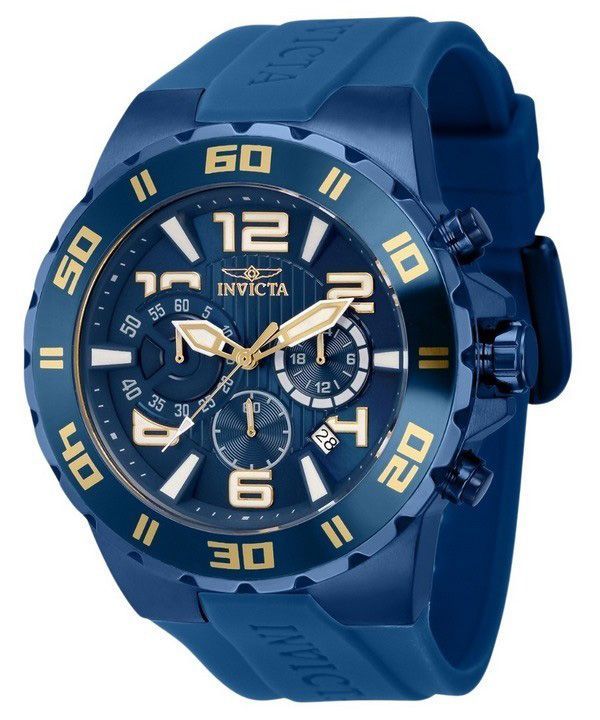 Invicta Pro Diver GMT Chronograph Silicon Strap Blue Dial Quartz 37754 ...