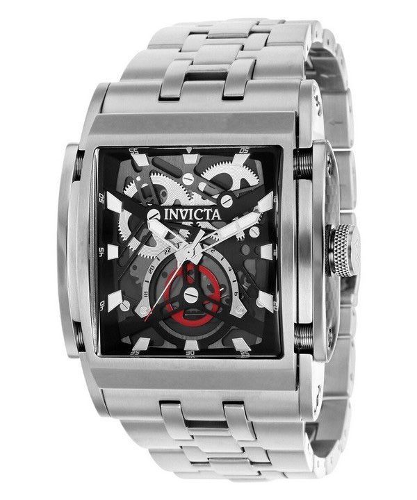 Invicta Speedway Stainless Steel Black Skeleton Dial Quartz 41645 Mens ...