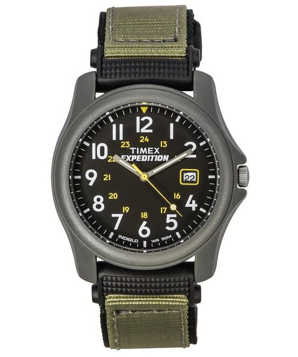 Timex Expedition Camper Fabric Strap Black Dial Quartz T42571 Mens ...