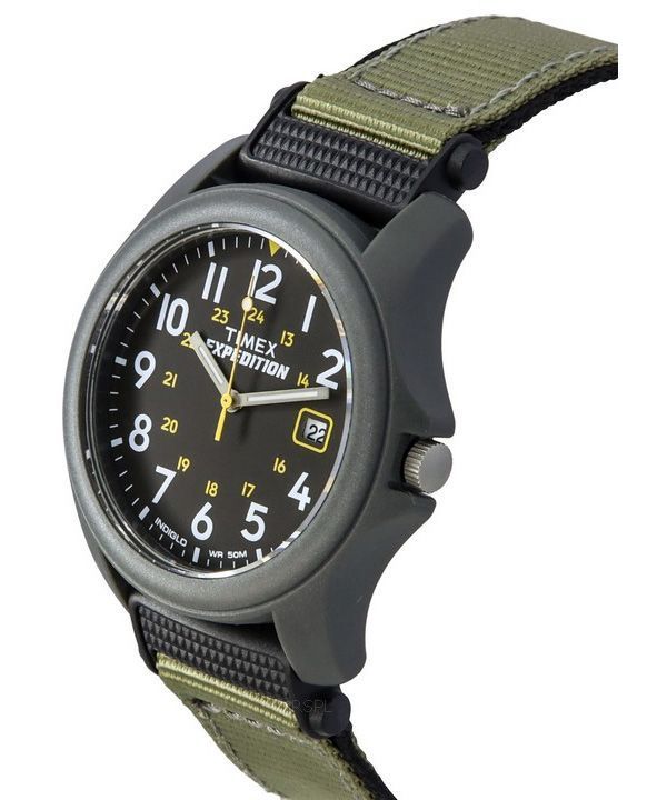Timex Expedition Camper Fabric Strap Black Dial Quartz T42571 Mens ...
