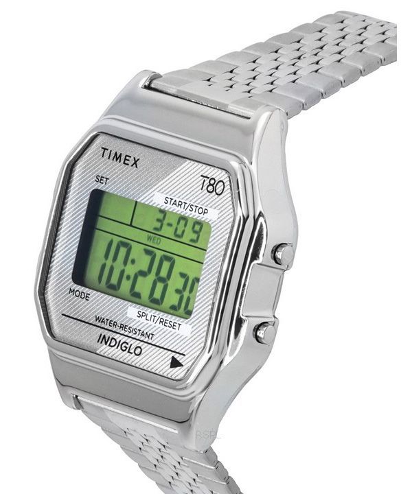 Timex T80 Digital Stainless Steel Bracelet Quartz TW2R79300 Unisex Watch - Citywatches.co.za