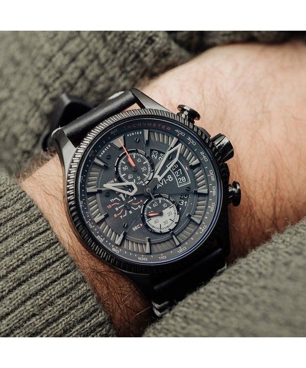 AVI-8 Hawker Hunter Avon Chronograph Stealth Black Quartz AV-4064-05 ...