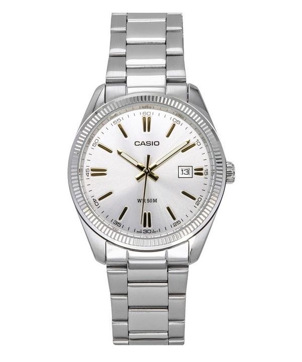 Casio Classic Analog Stainless Steel Silver Dial Quartz MTP-1370D-7A2 ...