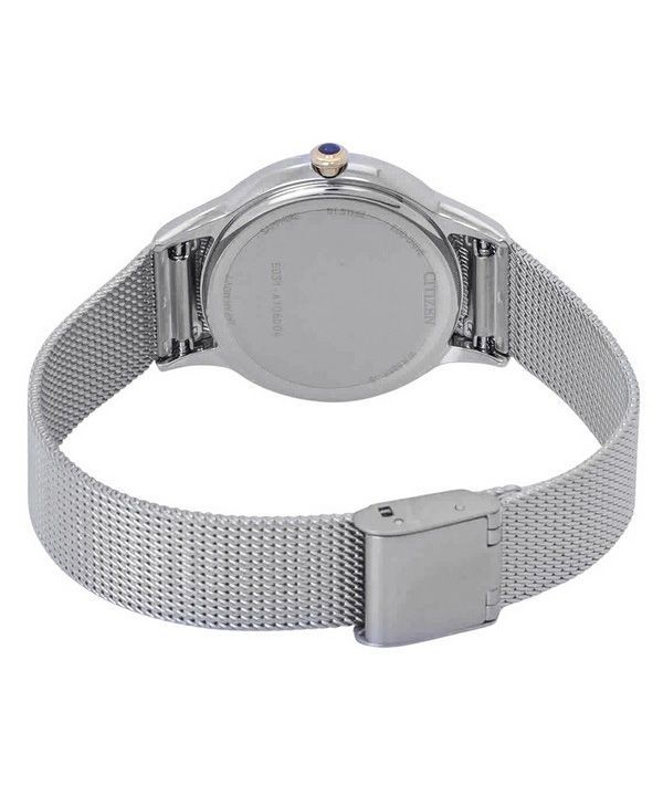 Citizen L Series Eco-Drive Stainless Steel Mesh Silver Dial EM0814-83A ...