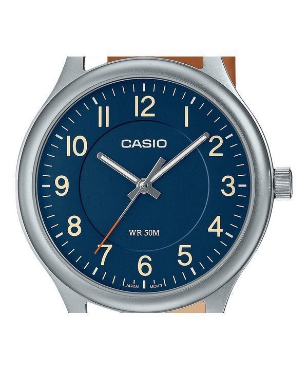 Casio Standard Analog Leather Strap Blue Dial Quartz MTP-B160L-2B Mens ...