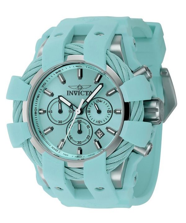 Invicta Bolt Chronograph GMT Silicone Strap Turquoise Dial Quartz 45168 ...
