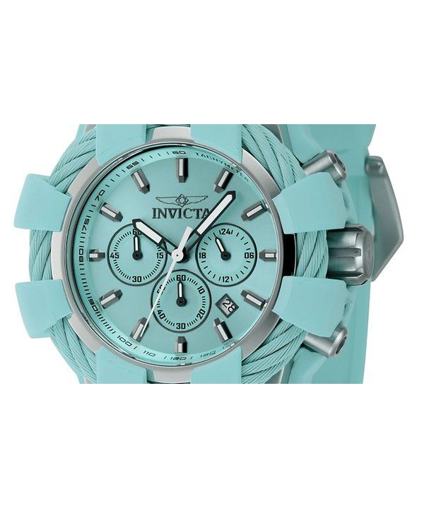 Invicta Bolt Chronograph GMT Silicone Strap Turquoise Dial Quartz 45168 ...