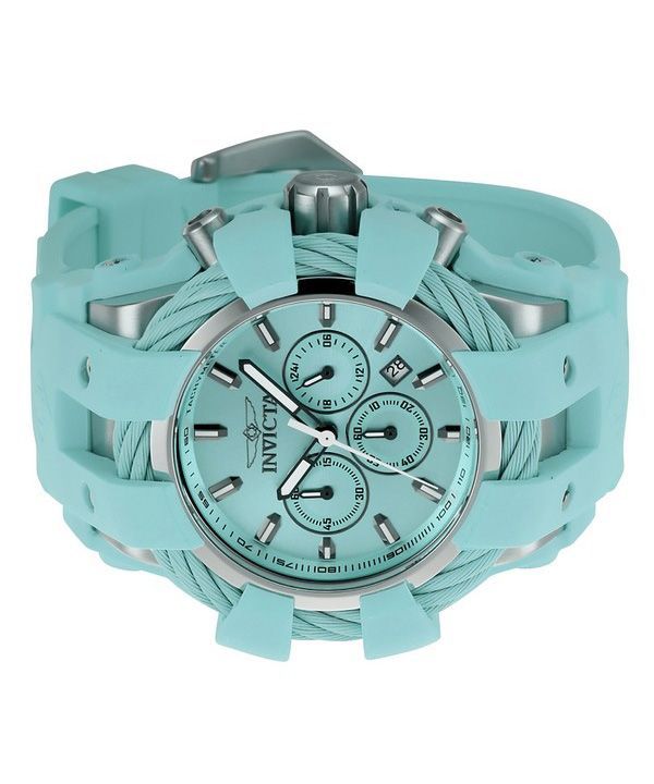 Invicta Bolt Chronograph GMT Silicone Strap Turquoise Dial Quartz 45168 ...