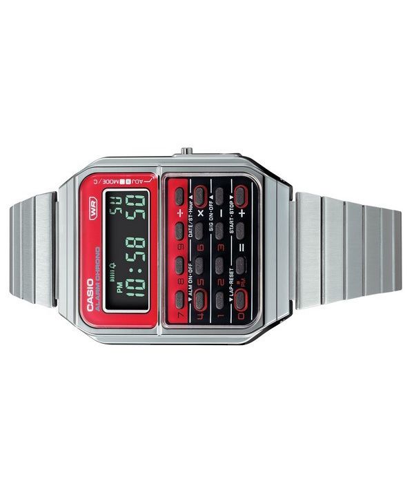 Casio Vintage Heritage Colors Digital Stainless Steel Quartz CA-500WE-4B Unisex Calculator Watch ...