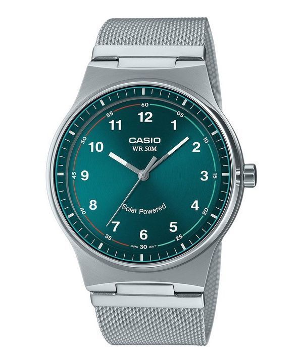 Casio Standard Analog Stainless Steel Green Dial Solar MTP-RS105M-3BV ...