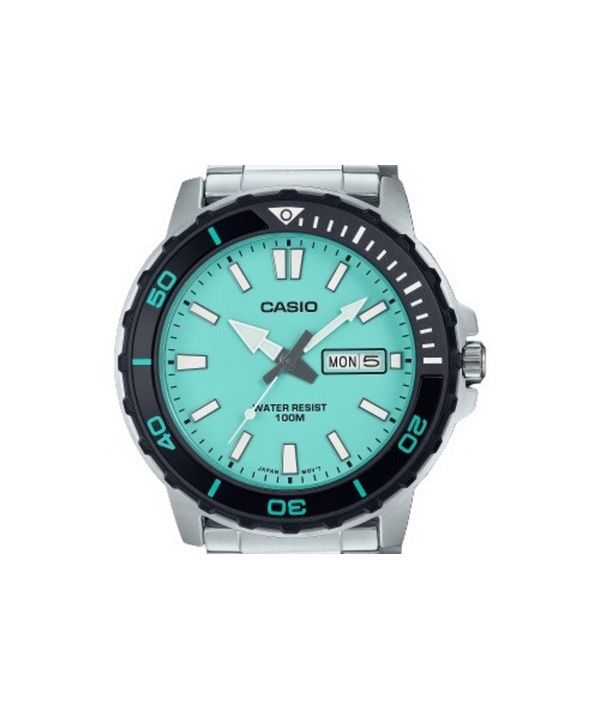 Casio Standard Analog Stainless Steel Turquoise Dial Quartz MTD-125D ...