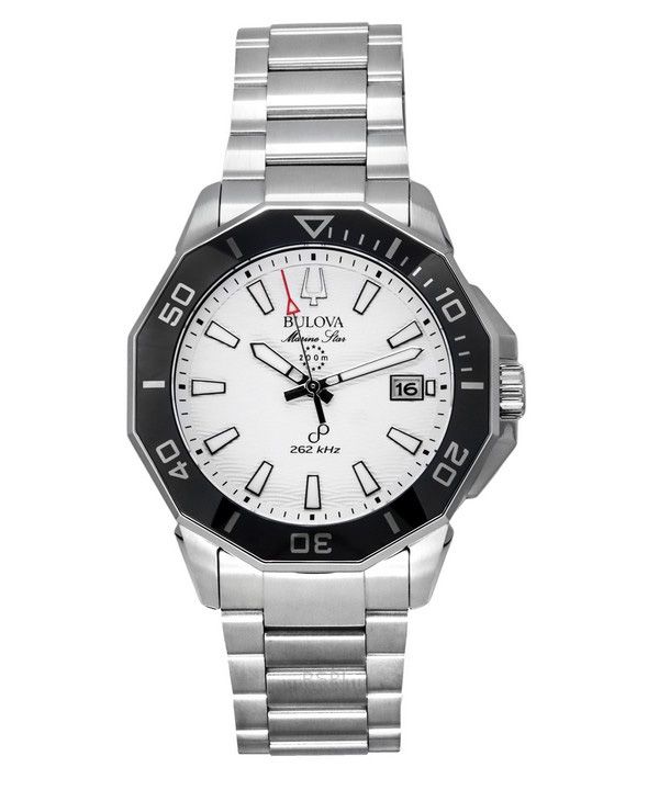 Bulova Marine Star Stainless Steel White Dial Precisionist Quartz Diver ...