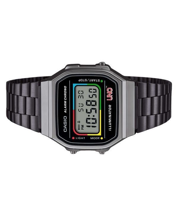 Casio Vintage Digital UNO Collaboration Model Stainless Steel Bracelet Quartz A168WEUC-1A Unisex ...