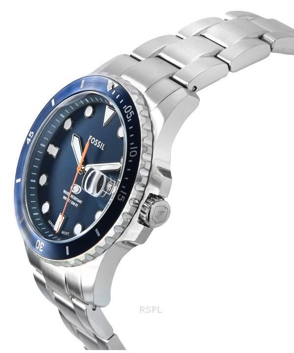 Fossil Blue Dive Stainless Steel Blue Dial Quartz FS6050 100M Men's ...