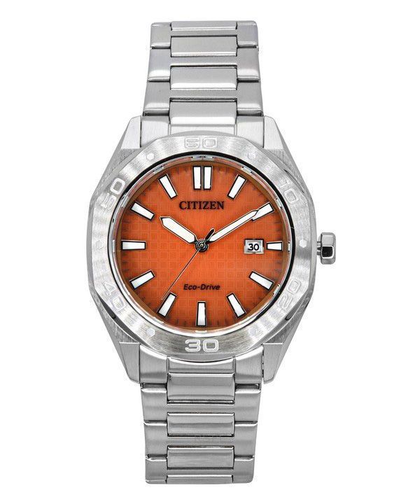 Citizen Eco-Drive Stainless Steel Orange Dial BM7630-80Z 100M Men's ...